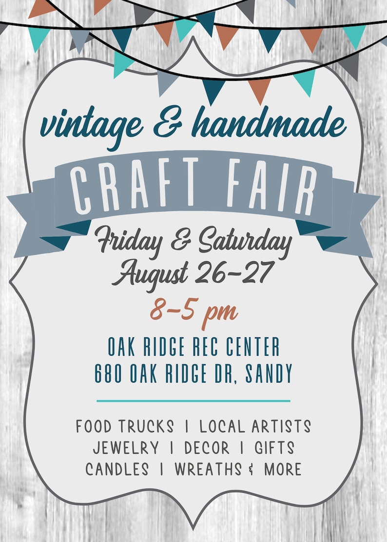 Craft Fair Flyer Fall Craft Show Flyer Template Printable - Etsy