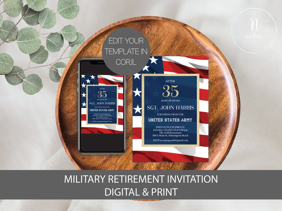 Military Retirement Invitation, Retirement Invitation, Retirement Party ...