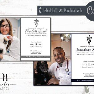 Veterinary School Graduation Invitation Digital, Veterinarian ...