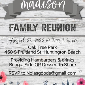 Family Reunion Invitation Editable, Cousin Reunion Invite, Family ...