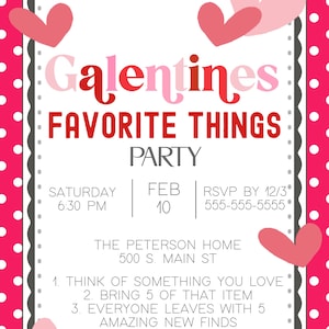 Galentines Day Invitation, Favorite Things Party Invite Template, My ...