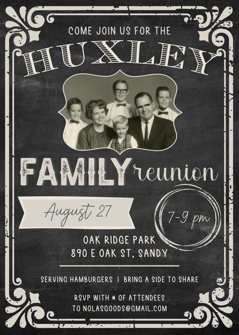 Family Reunion Invitation Customizable, Cousin Reunion Invite, Family ...