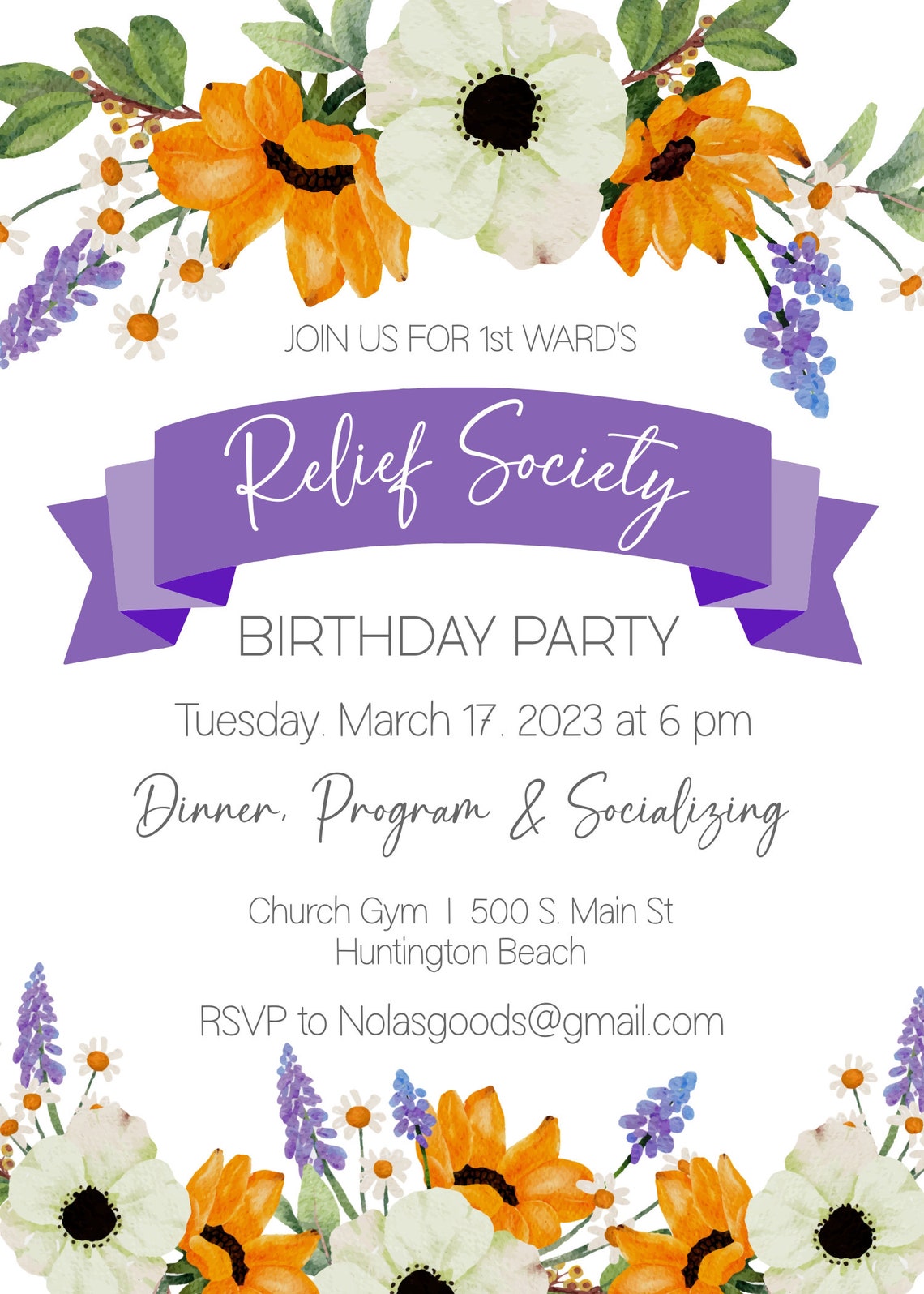 Relief Society Birthday Invitation Relief Society Birthday - Etsy