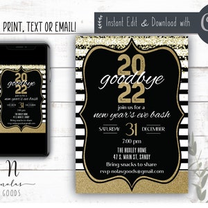 New Years Eve Party Invitation New Years Invitation Template - Etsy