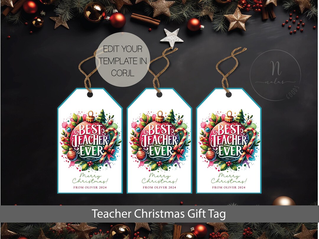 Christmas Teacher Gift Tag Printable, Teacher Appreciation Tags ...