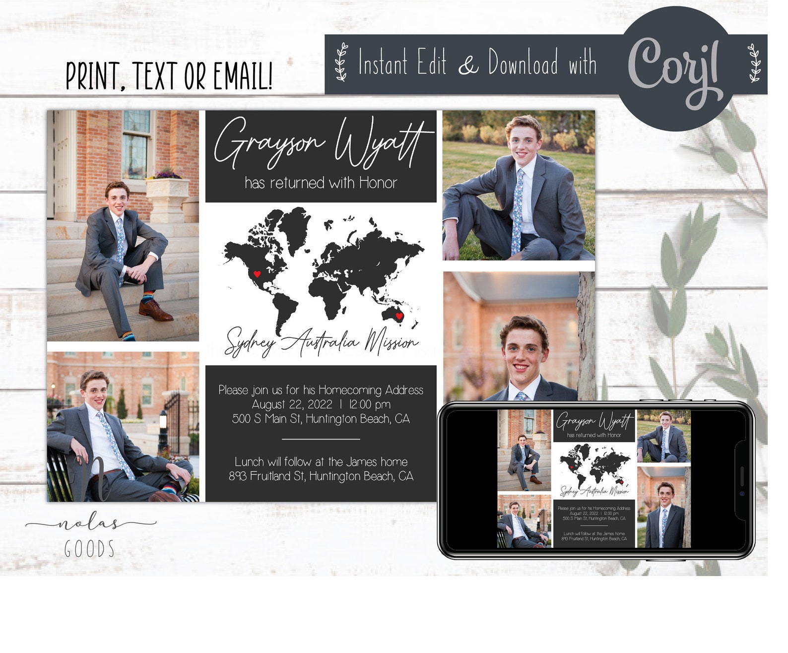 LDS Missionary Homecoming Invitation Printable, Missionary Open House ...