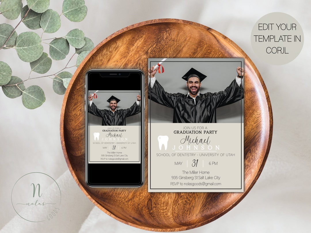 Dental Graduation Party Invitation, Dental Assistant Graduation Invite ...