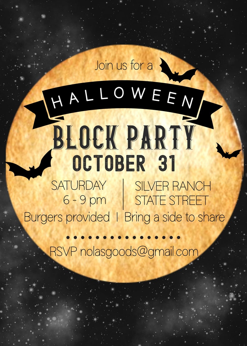 Halloween Block Party Invitation, Fall Block Party Invitation ...