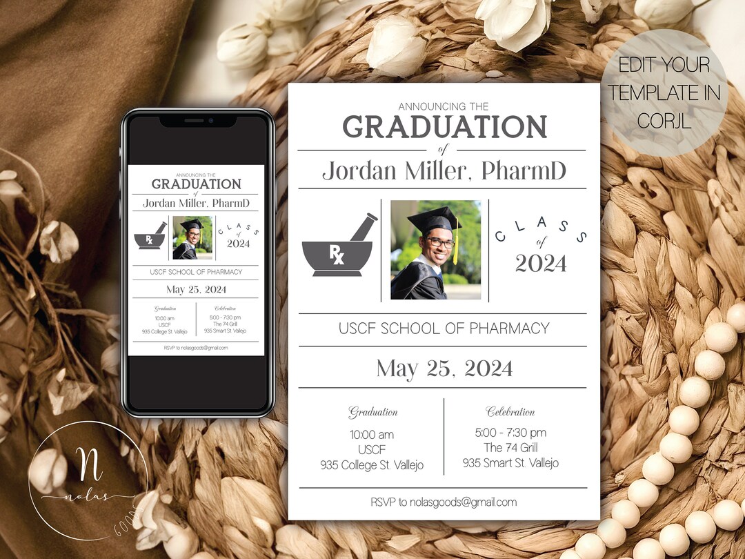Pharmacy School Graduation Announcement, Pharmd Graduation Announcement ...