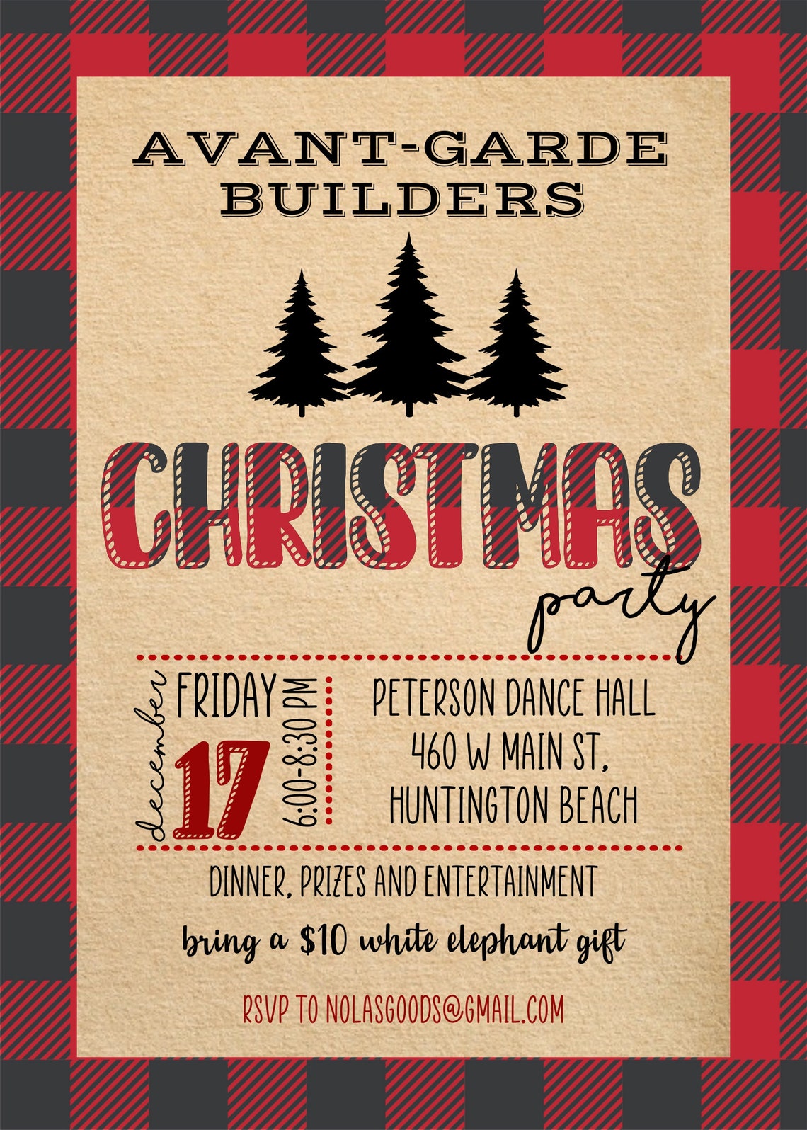 Company Christmas Party Invitation Work Party Invitation - Etsy