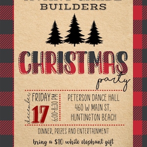 Company Christmas Party Invitation, Work Party Invitation Digital ...