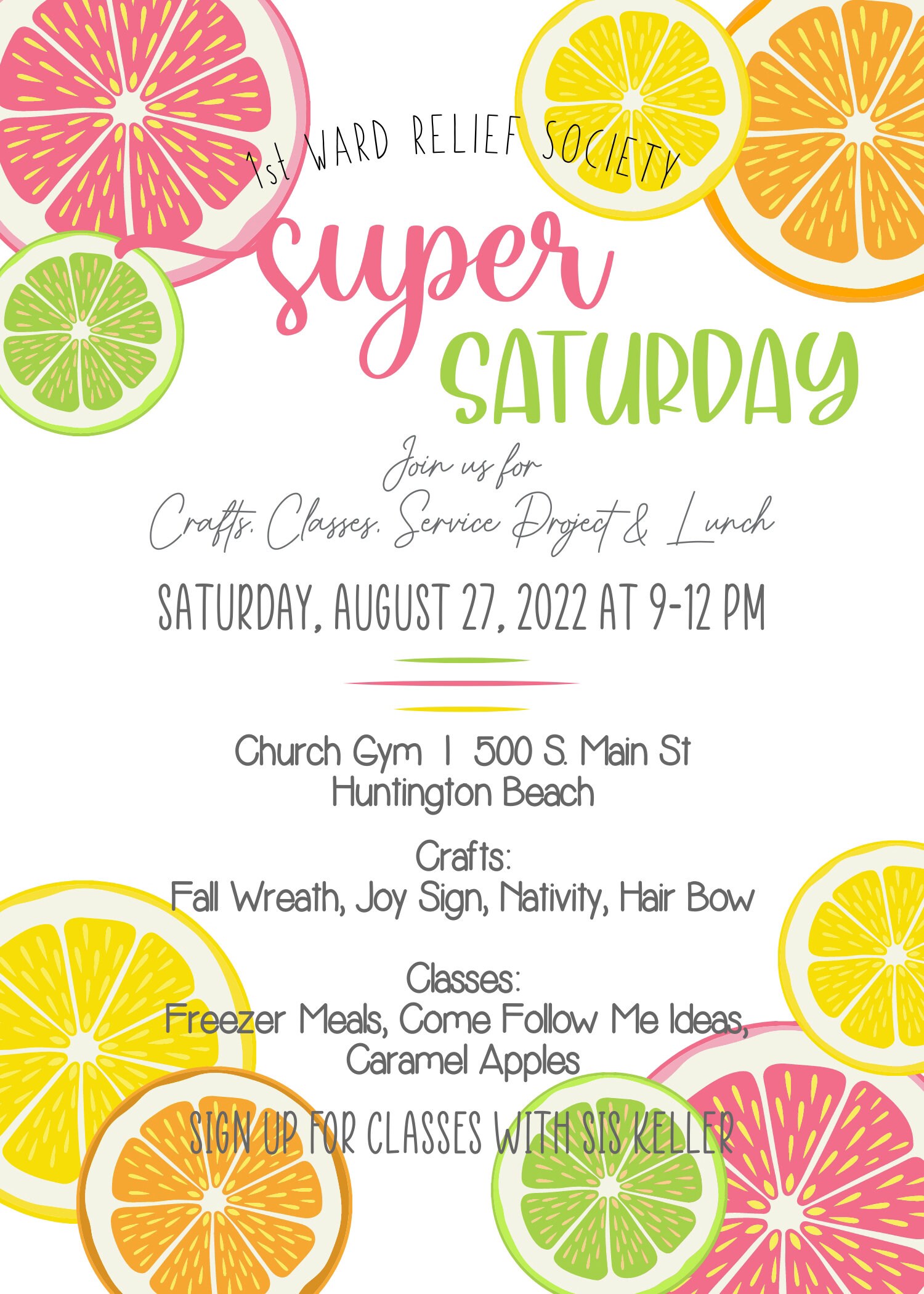 Relief Society Invitation Printable, Super Saturday Invitation Digital ...