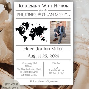 LDS Missionary Homecoming Invitation Printable, Missionary Open House ...