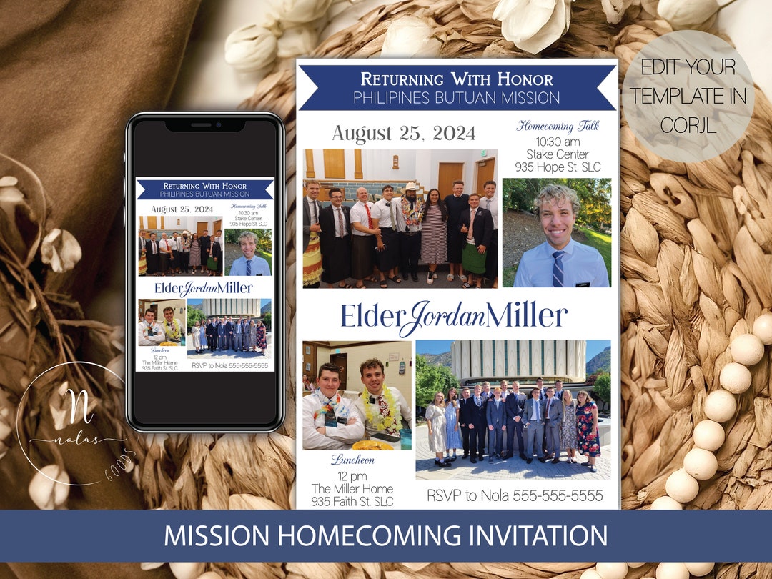 LDS Missionary Homecoming Invitation Printable, Mission Homecoming ...