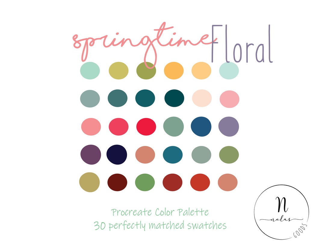 Procreate Color Palette, Spring Floral | Digital Color Palette, Ipad ...