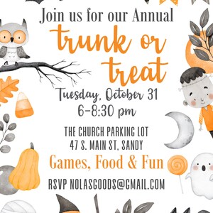 Halloween Trunk or Treat Invitation Download, Trunk or Treat Invite ...