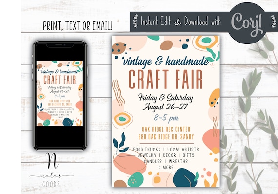 Craft Fair Flyer Craft Show Flyer Template Download Craft - Etsy
