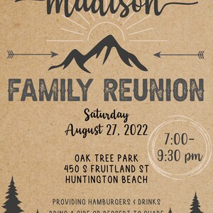 Family Reunion Invitation Customizable, Cousin Reunion Invite, Family ...