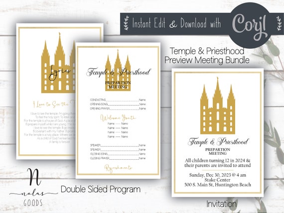 Priesthood Preview Program Template Temple Meetings In Salt Lake