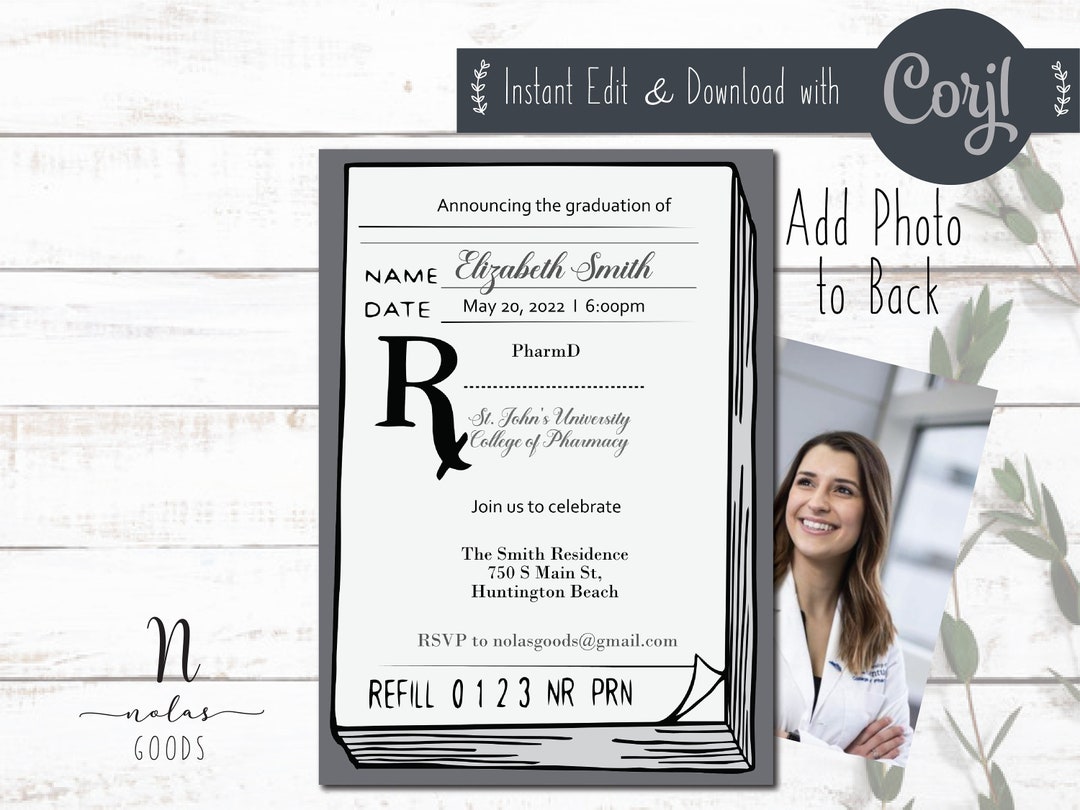 Prescription Pad Invitation Template, Pharmacy School Graduation Party ... Prescription Pad Invitation Template, Pharmacy School Graduation Party ...