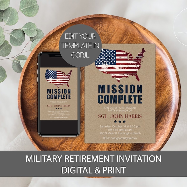 Army Retirement Invitation - Etsy