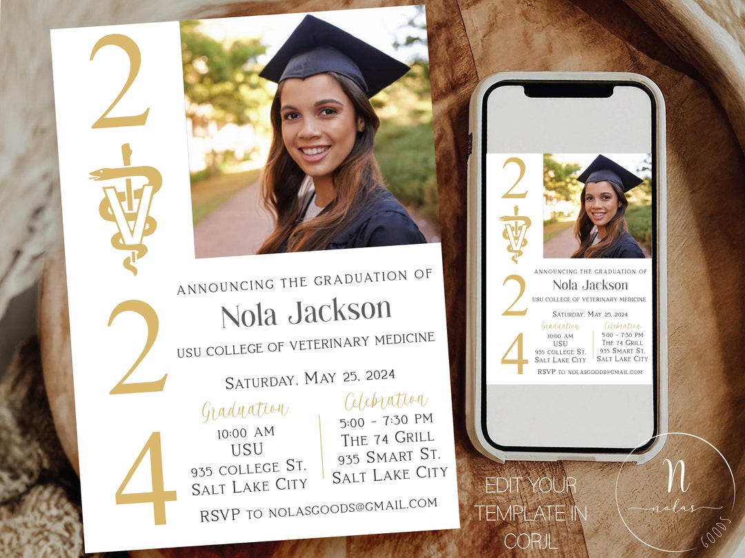 Vet School Graduation Announcement, DVM Graduation Announcement ...