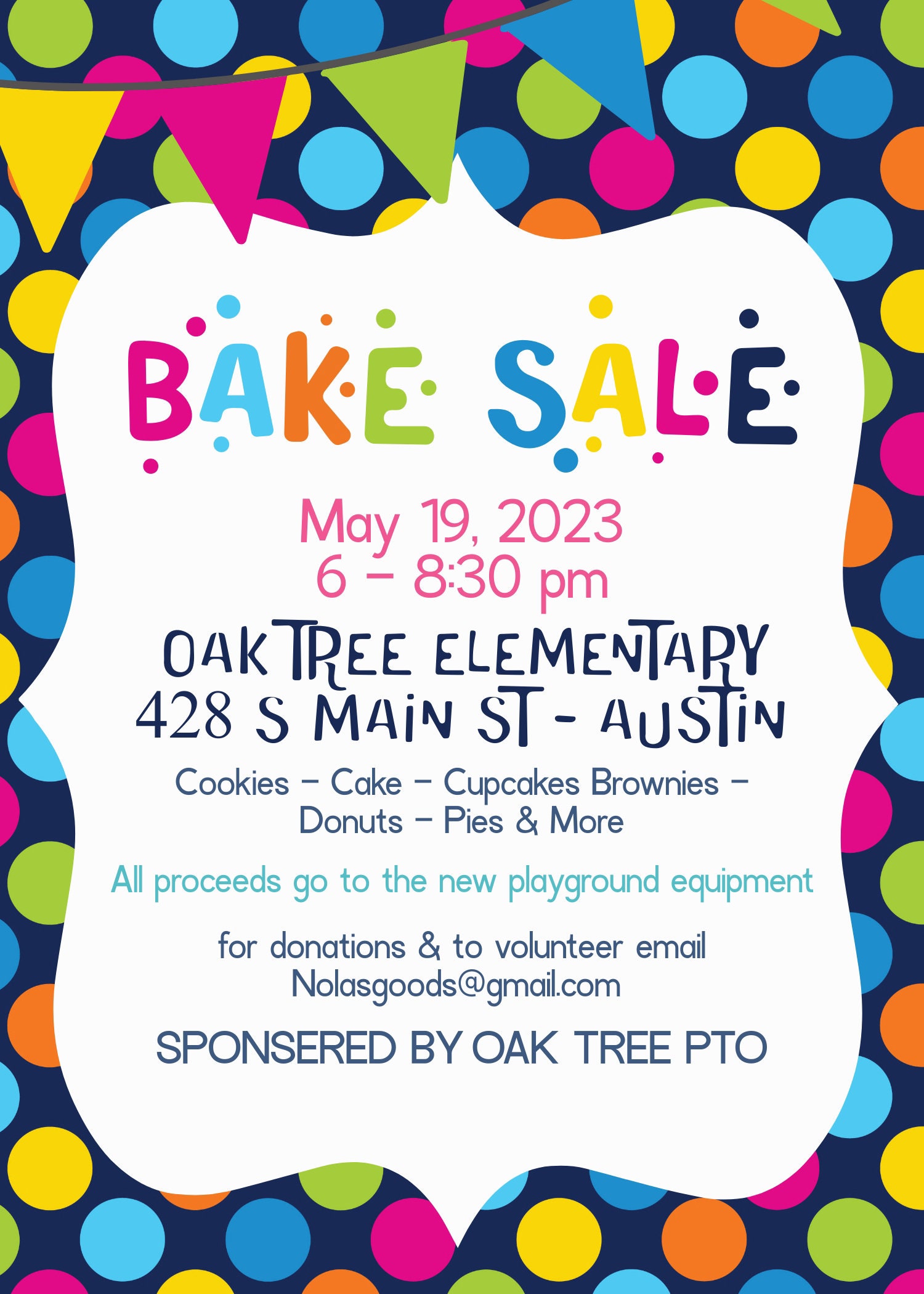 Bake Sale Flyer Template, PTO Flyers, Bake Sale Fundraiser Printable ...