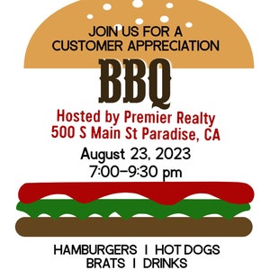 Appreciation BBQ Party Invitation, Customer Appreciation Invitation ...
