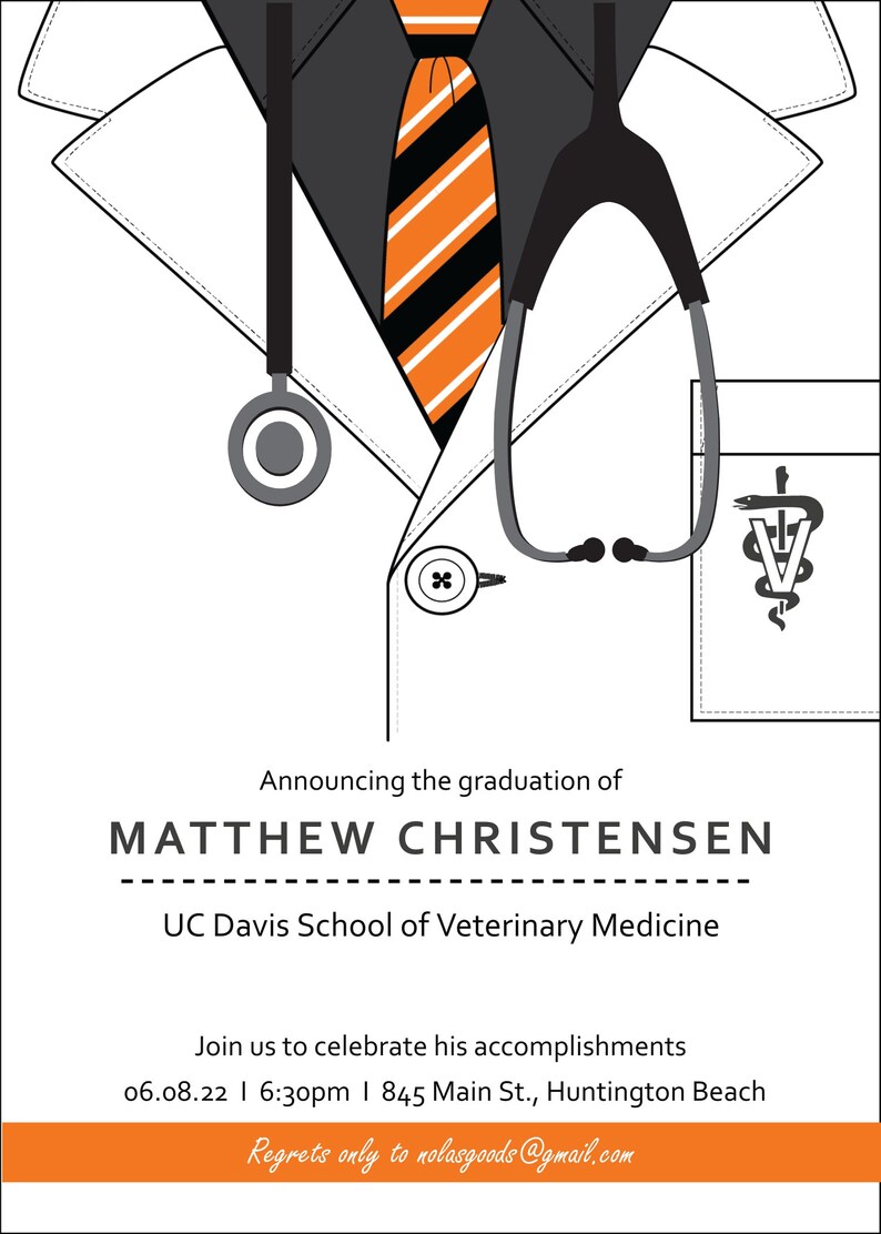 Veterinary School Graduation Invitation Template, DVM Graduation ...