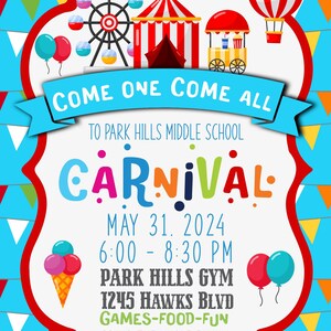 Editable Carnival Flyer, School Carnival Invitation, Family Carnival ...