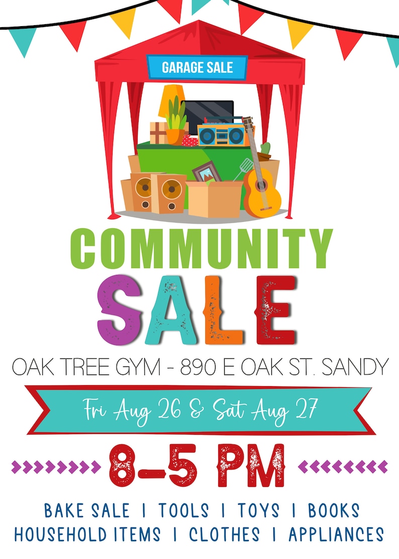 Community Garage Sale Flyer Digital Community Yard Sale Flyer - Etsy