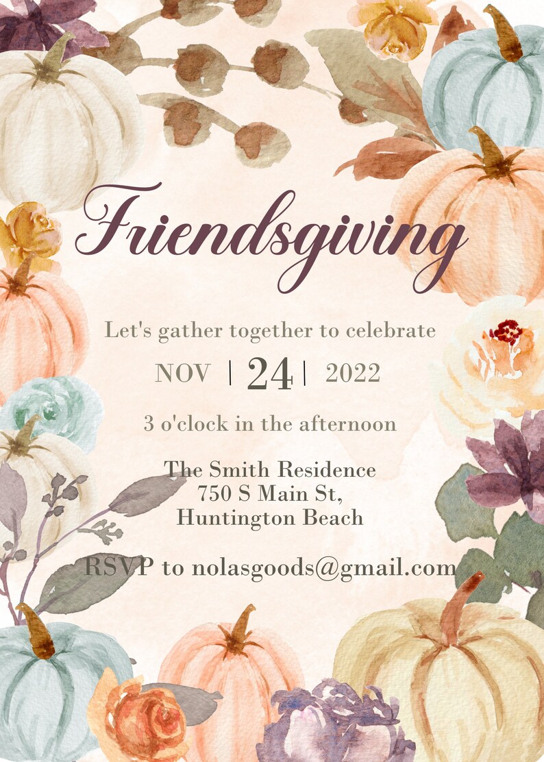 Editable Friendsgiving Invitation Template Friendsgiving - Etsy