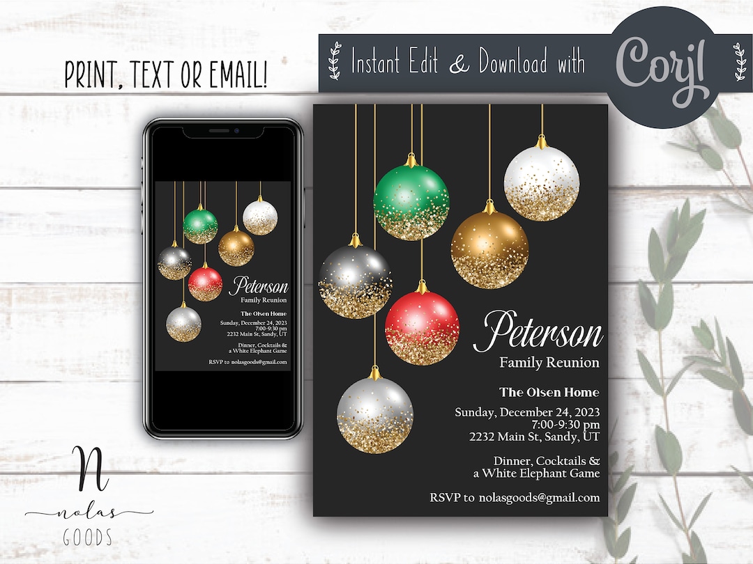 Christmas Family Reunion Invitation, Family Reunion Invite Template ...