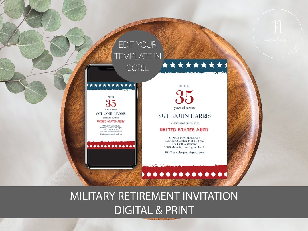 Military Retirement Invitation, Retirement Invitation, Retirement Party ...