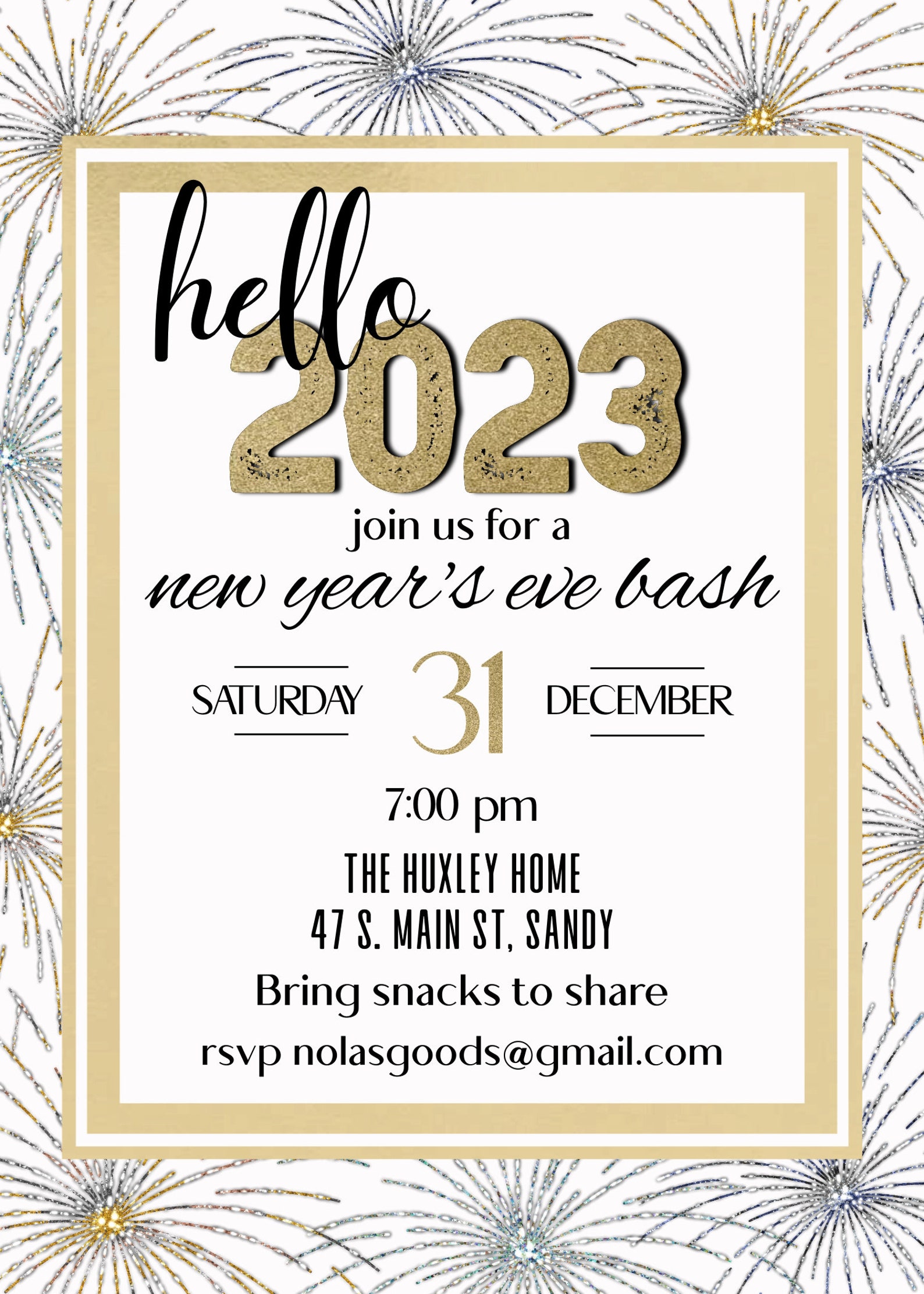 New Years Eve Party Invitation New Years Invitation Template - Etsy