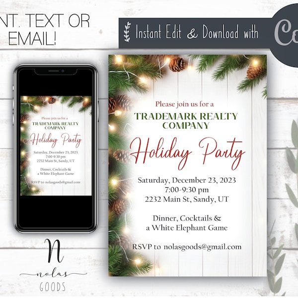 Holiday Work Party Invitation - Etsy
