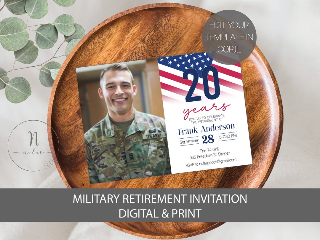 Army Retirement Invitations, Military Retirement Invitation With Photo ...