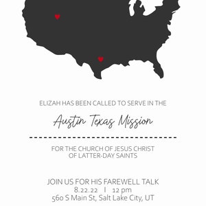 LDS Missionary Announcement Digital, LDS Farewell Invitation, Mission ...