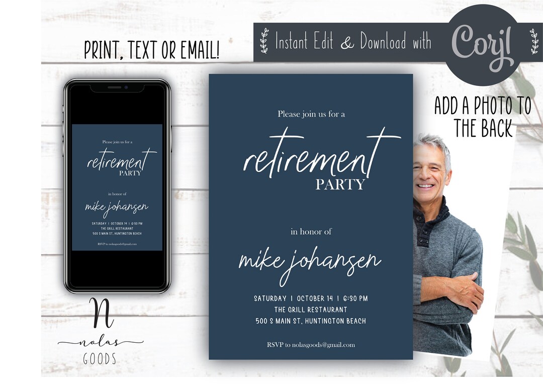 Retirement Party Invitation Template, Retirement Celebration Invitation ...