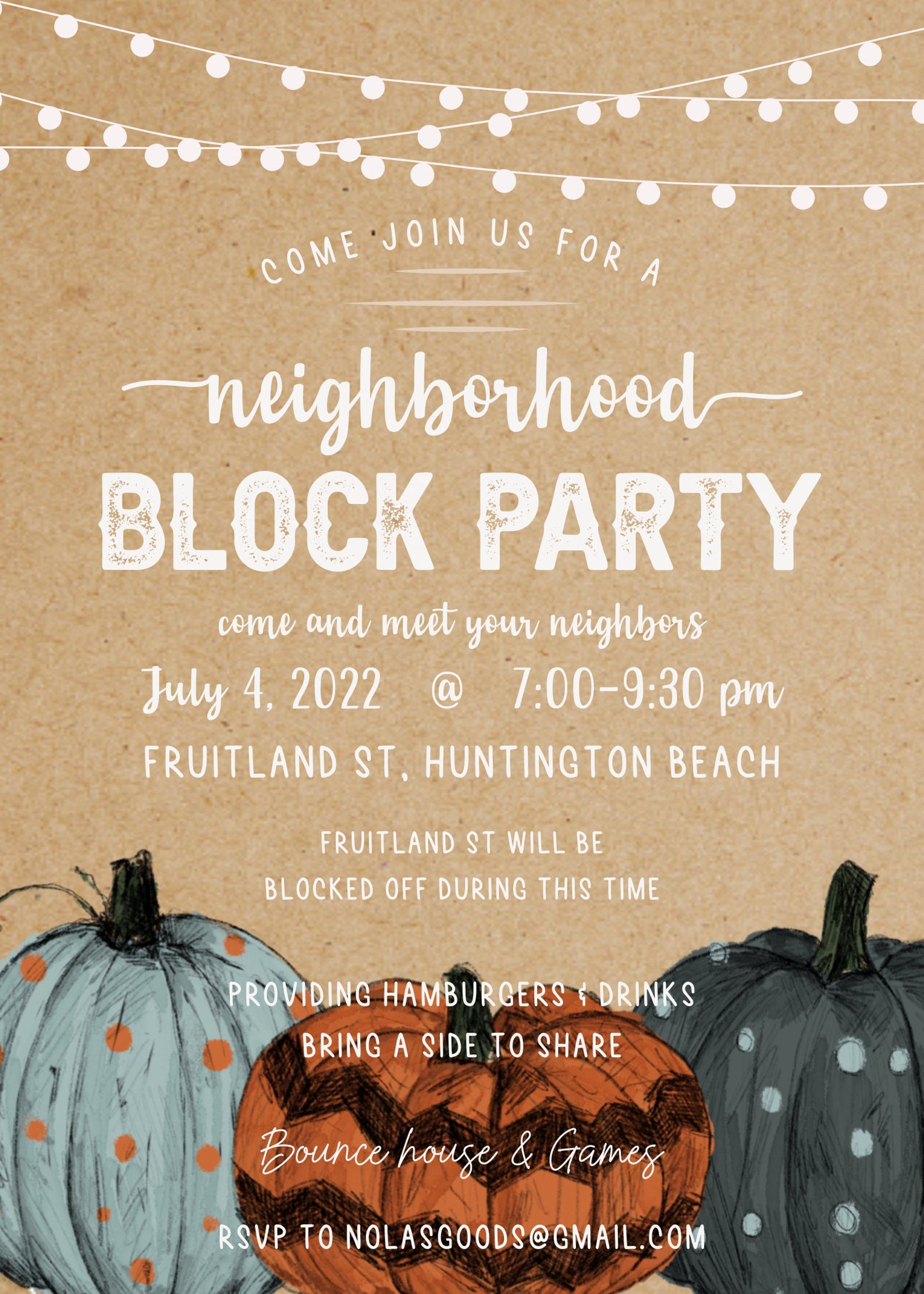Fall Neighborhood Block Party Invitation, Fall Block Party Flyer ...