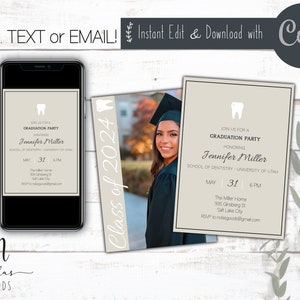 Dental Graduation Party Invitation, Dental School Graduation ...