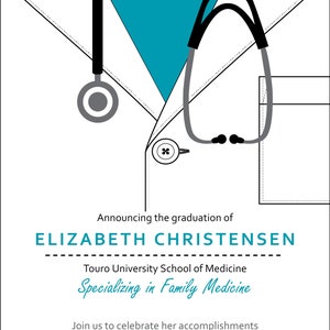 Medical School Graduation Invitation, Doctor Graduation Invitation ...