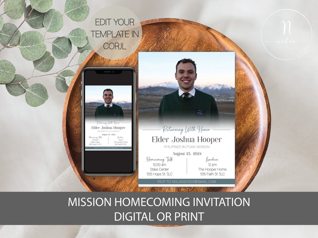 LDS Missionary Homecoming Invitation, Missionary Open House Invitation ...