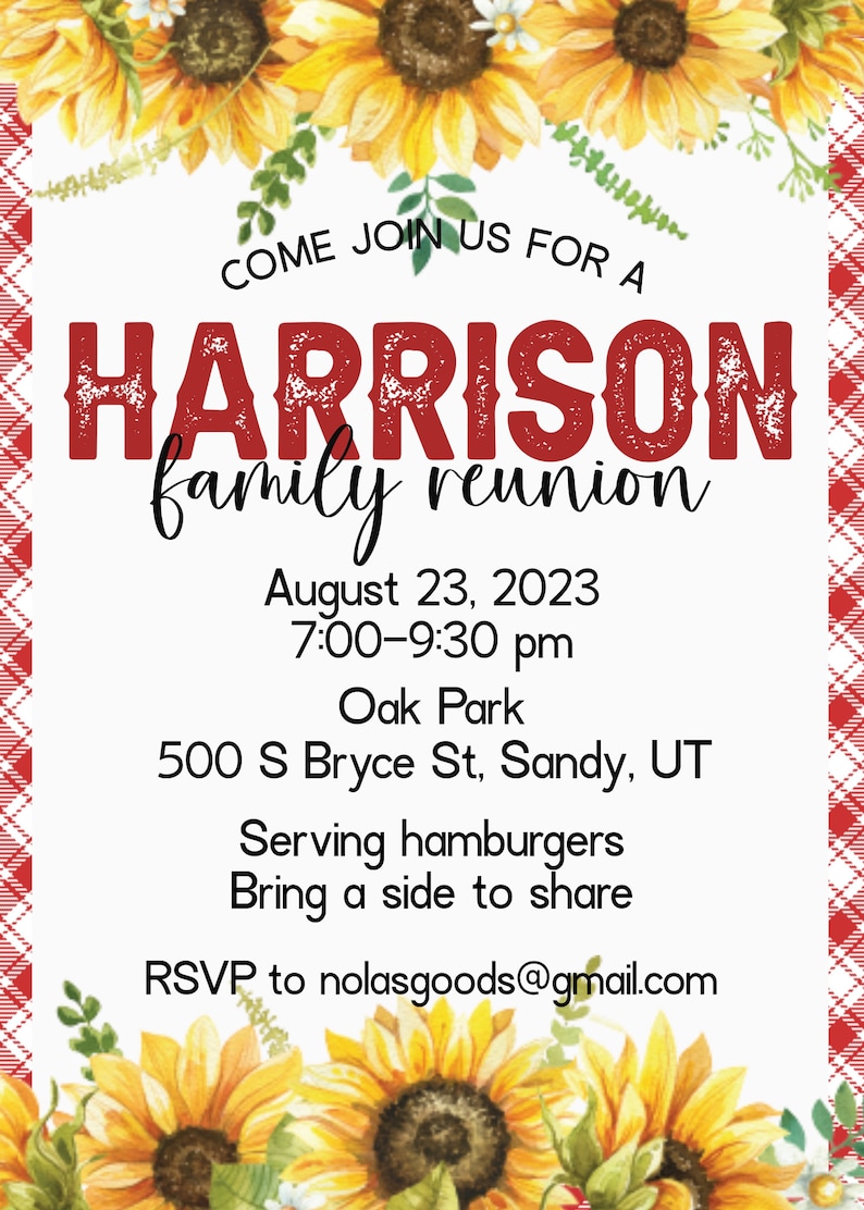 Family Reunion Invitation Customizable Cousin Reunion Invite - Etsy