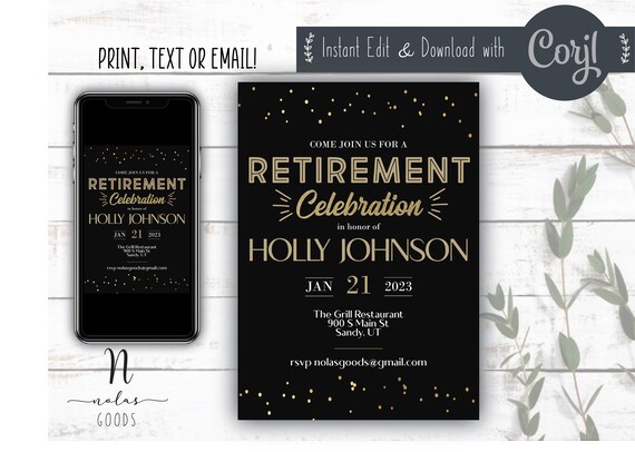 Executive Retirement Invitation Retirement Party Invitation, Gift For