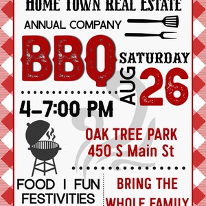 Company BBQ Invite Template, Work BBQ Invite, Company Picnic Invitation ...