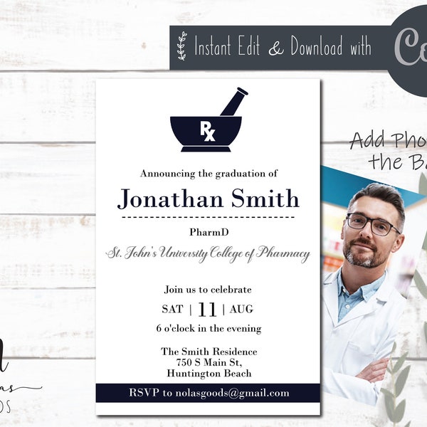 Pharmacy School Invitation - Etsy