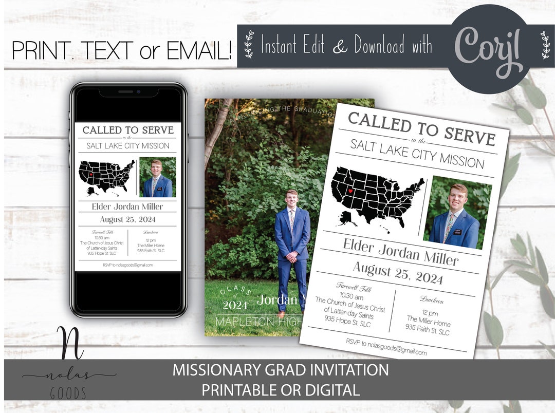 LDS Missionary Announcement, High School Graduation Announcement ...