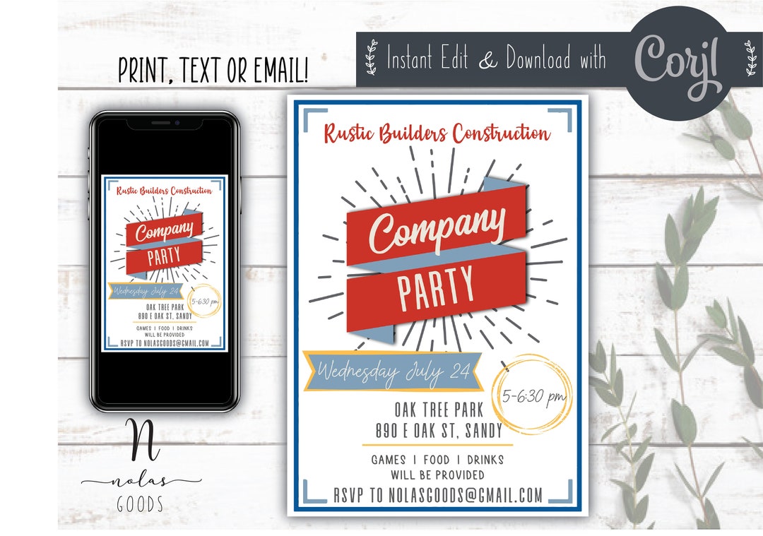 Company Party Invitation Download, Employee Appreciation BBQ, Company ...