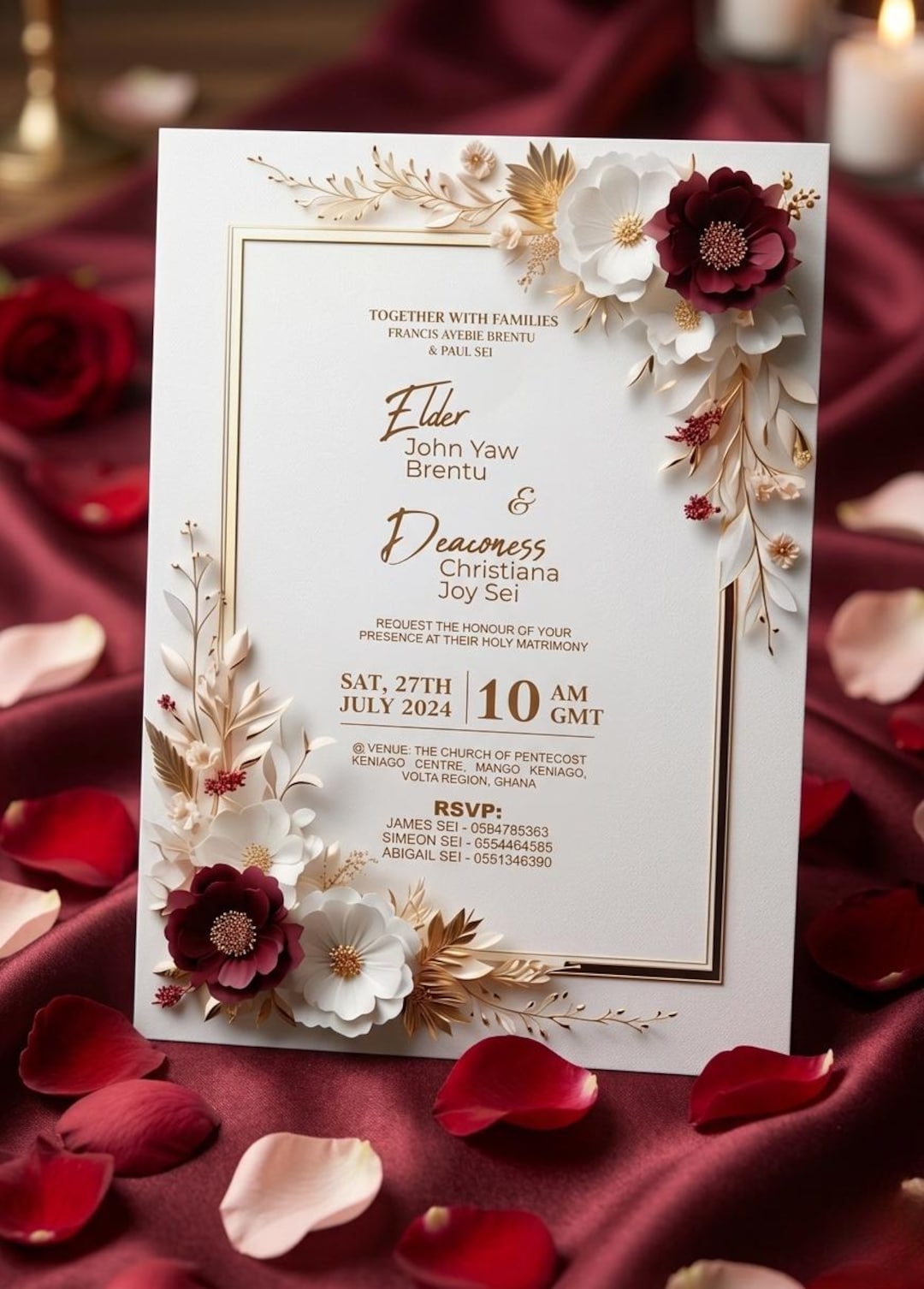 Islamic Wedding Invitation Suite, Arabic Calligraphy, Floral Borders ...